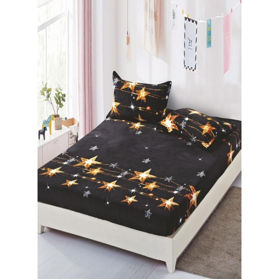 Cearșaf Cocolino cu Elastic 180x200 cm + 2 Fețe de Pernă – Model Negru ...